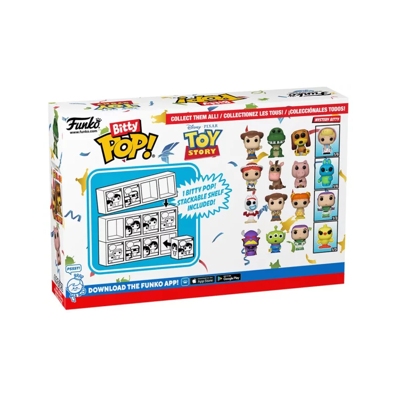 Bitty Pop 4 Pack 2.5cm Toy Story - Zurg - Alien - Buzz Lightyear