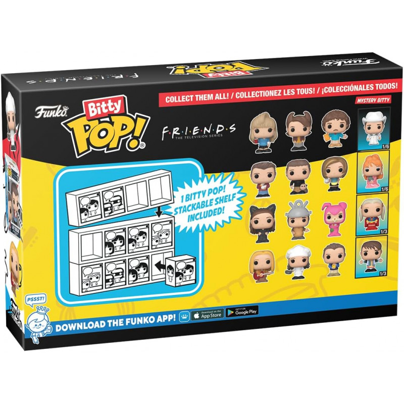 Bitty Pop 4 Pack 2.5cm Friends - Rachel Gree (80’s Hair) + Chandler ...